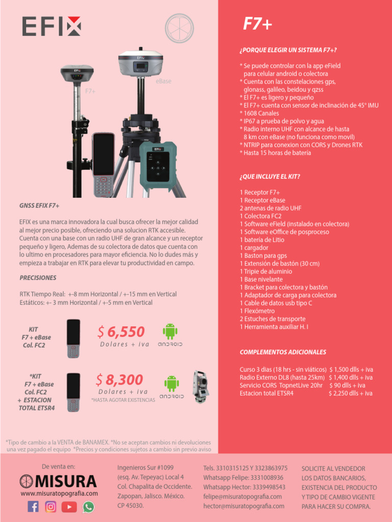 Efix, F7+, GNSS | PDF | Sistema de Posicionamiento Global | Ingeniería ...