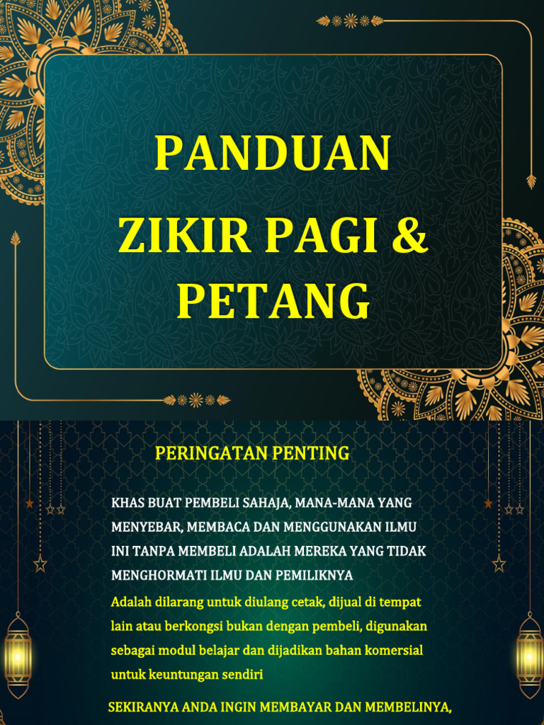 Panduan Zikir Pagi & Petang | PDF | Agama & Spiritualitas