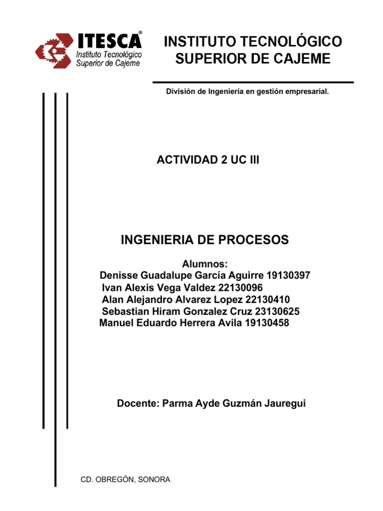 ACT 2 UC III-EQUIPO ING PROCESOS | PDF | Siembra | Agricultura