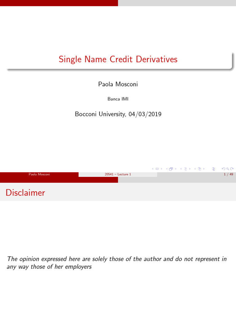 Lecture_7_CDS20190304152245 | PDF | Credit Default Swap | Credit Derivative