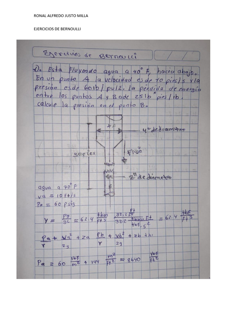 Ejercicios de Bernoulli y Continuidad | PDF | Tecnología