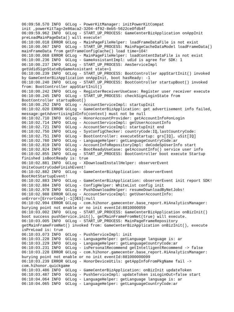 GameCenter Startup Log Analysis | PDF | Software | Application Layer Protocols