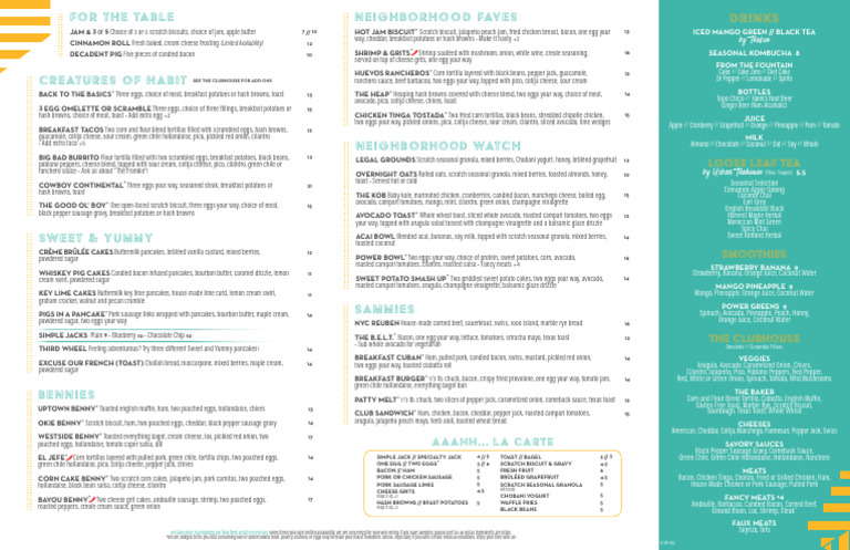 Neighborhood Jam Menu & Nutrition Info | PDF | Sausage | Pancake
