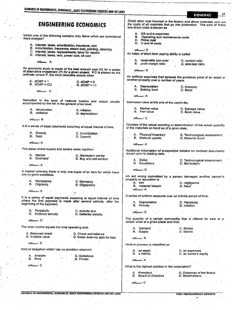 Engineering Economics | PDF