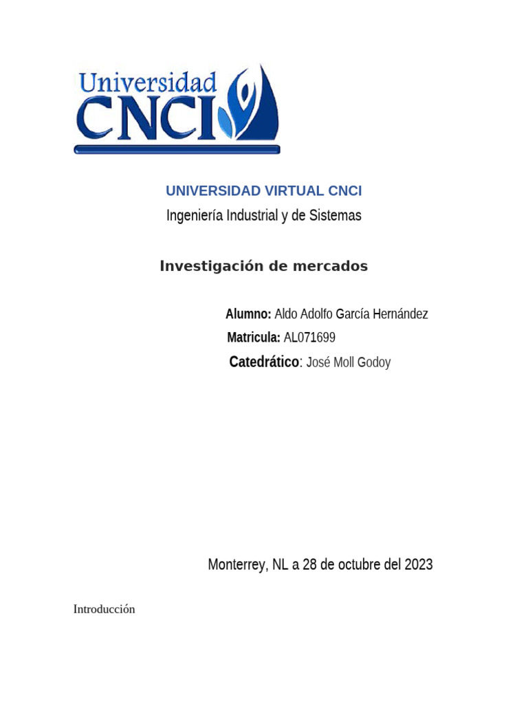 Investigacion de mercados proyecto | PDF | Metodología de encuesta | Business