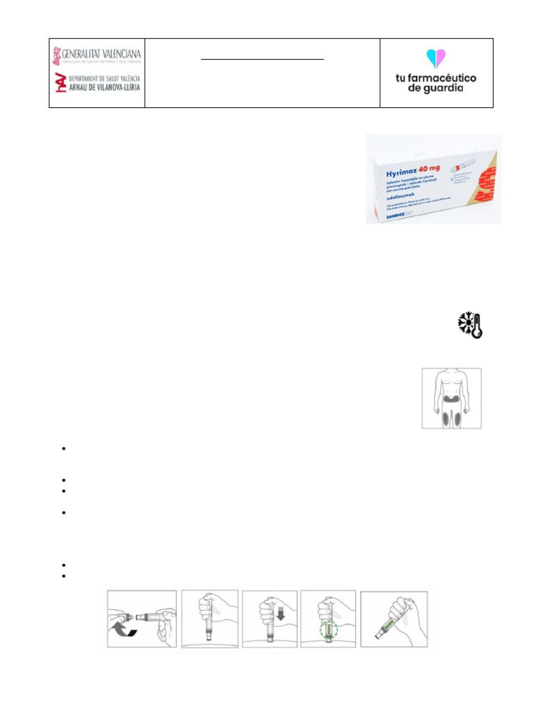 Hyrimoz Adalimumab | PDF | Inyección (medicina) | Efecto adverso