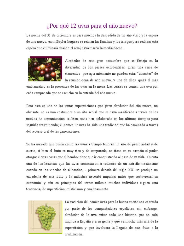 Significado de las 12 uvas en Año Nuevo | PDF | Religión y creencia