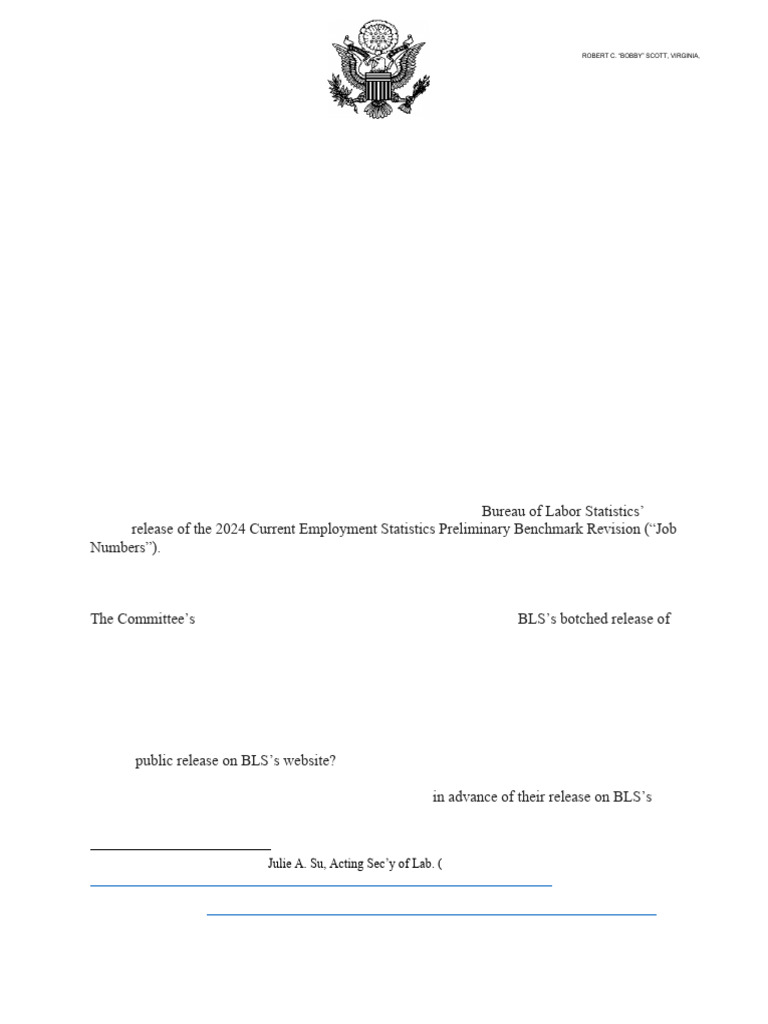 10.25.2024 DOL Oversight Letter | PDF | Computer File | Discovery (Law)
