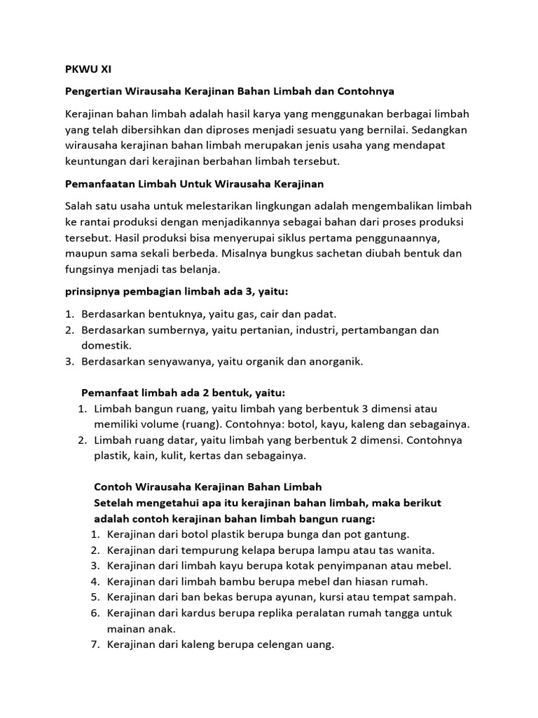 Pkwu Xi Bahan Limbah | PDF | Griya & Taman | Seni
