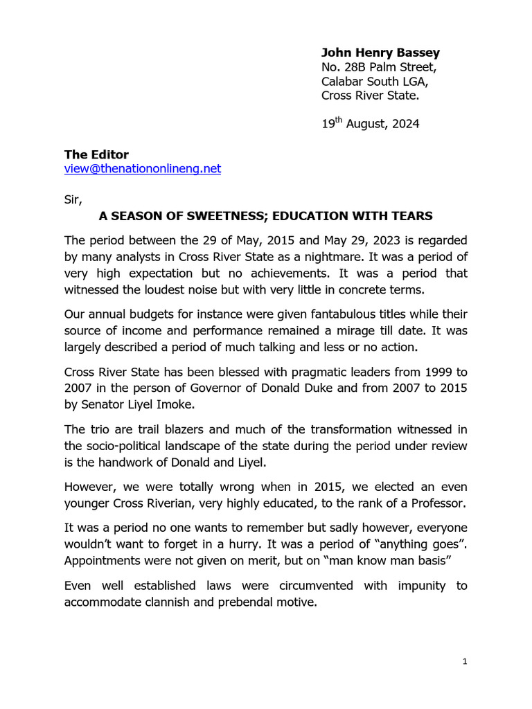 NDDC Youth Internship Scheme NYIS Success List For Cross River State | PDF