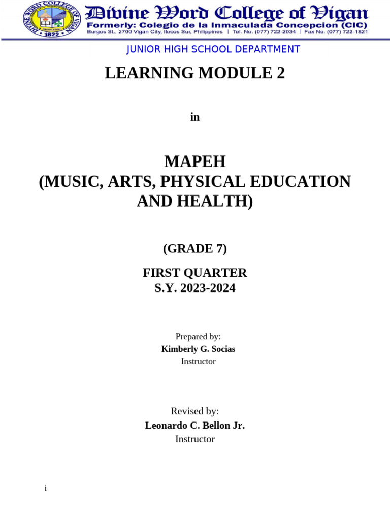 FRONT PAGE | PDF | Physical Education | Learning