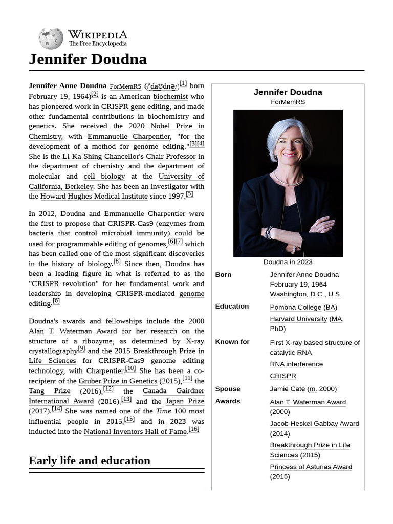Jennifer Doudna | PDF | Life Sciences | Biology