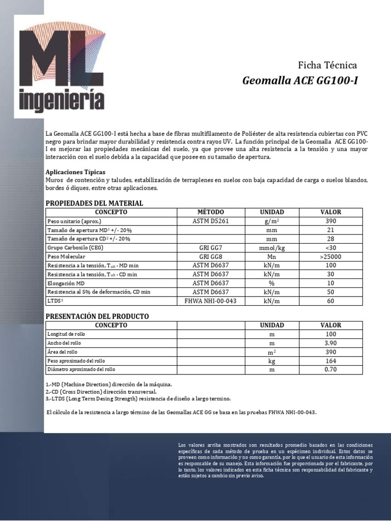Geomalla ACE GG 100 - I | PDF