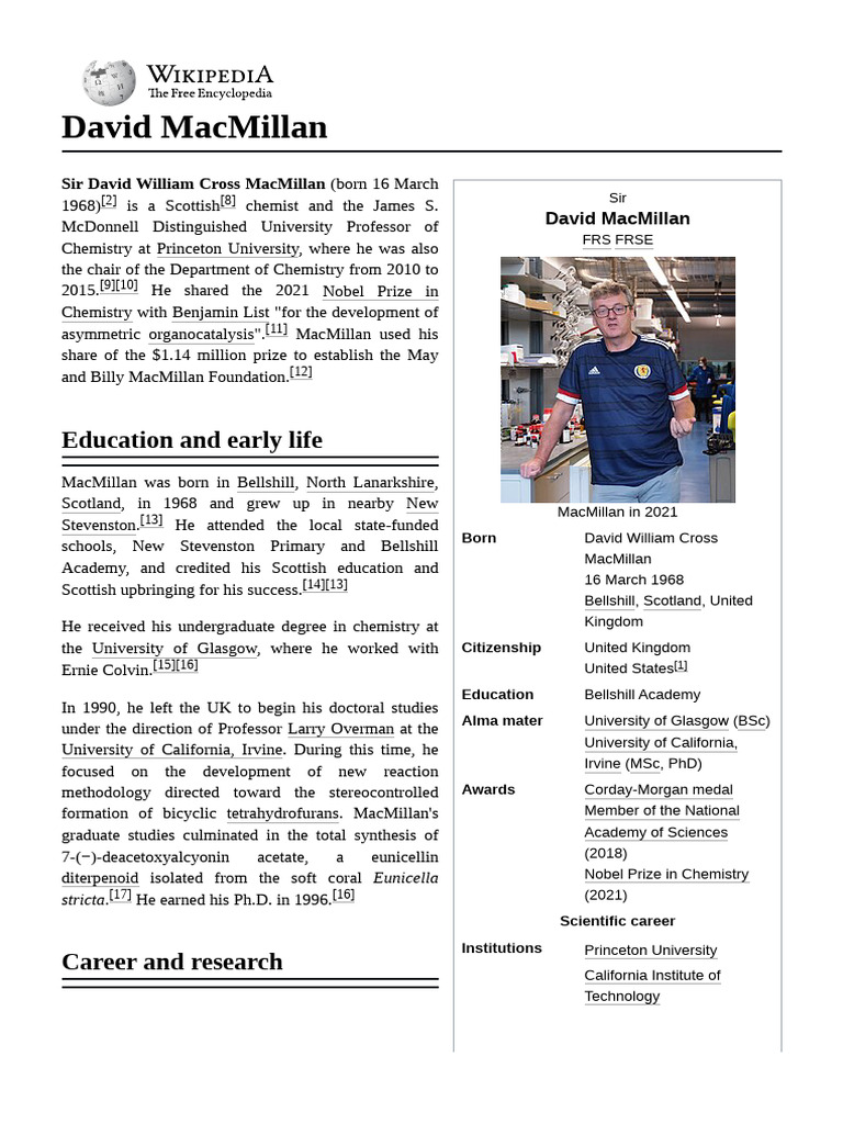 David MacMillan | PDF | Chemical Reactions | Chemistry