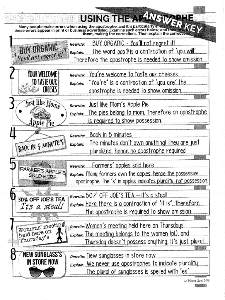 Punctuation Answers Part 1 | PDF