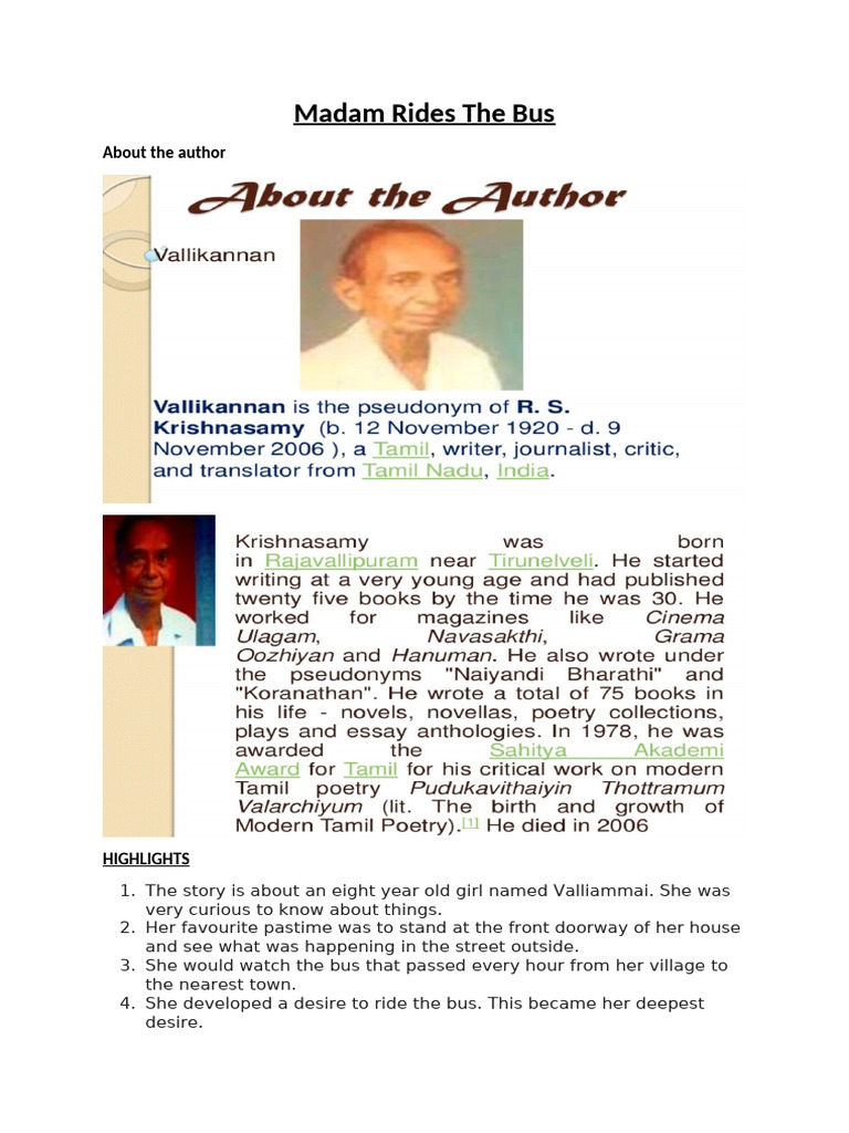 Madam Rides The Bus | PDF | Courage