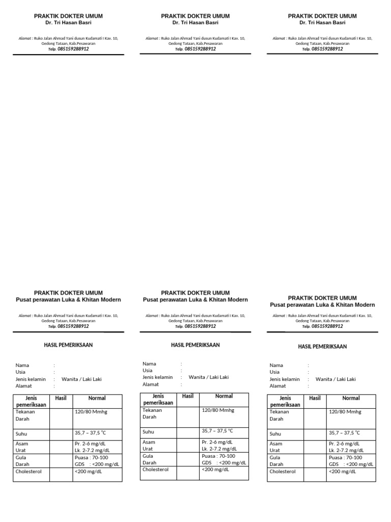 Form Pemeriksaan Dan Resep | PDF