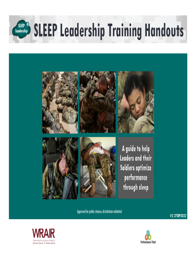 Sleep Leadership Training Handouts Wrair v2 20220927 For Distro | PDF ...