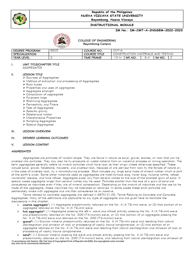 CMT A Module 2 Im Format | PDF | Rock (Geology) | Gravel