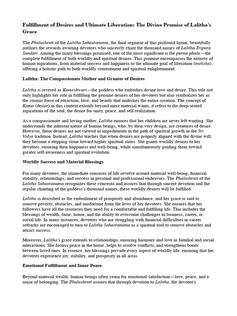 Fulfillment of Desires and Ultimate Liberation - The Divine Promise of ...