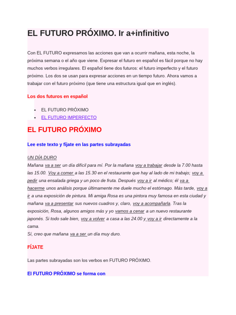 El Futuro Próximo | PDF