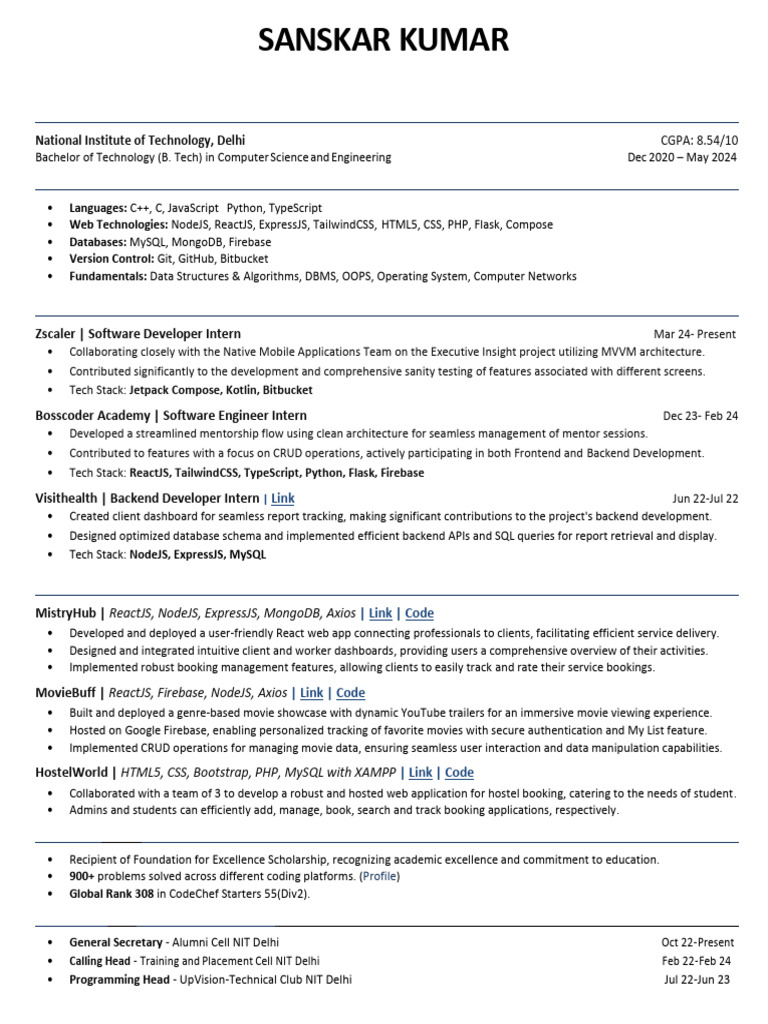 SANSKAR_KUMAR_RESUME | PDF | Databases | My Sql SANSKAR_KUMAR_RESUME | PDF | Databases | My Sql