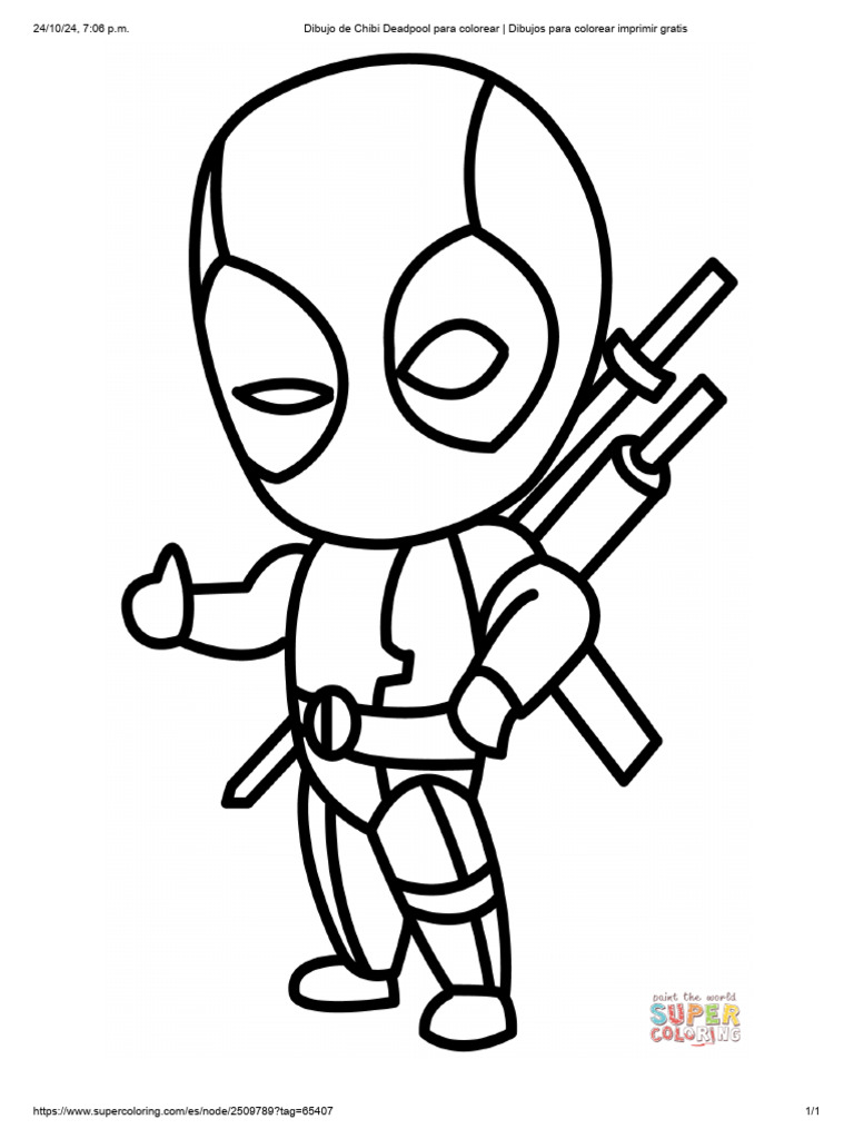 Chibi Deadpool para Colorear e Imprimir | PDF