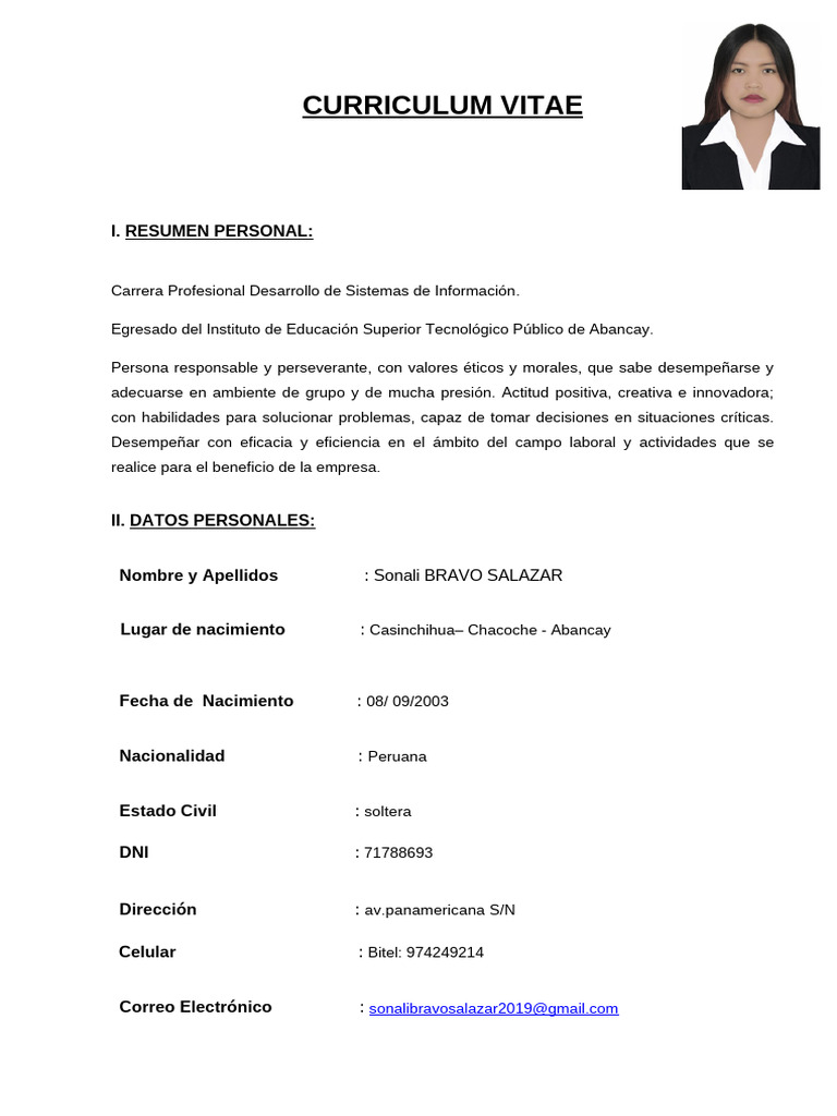 CV Sonali | PDF | Ciencias sociales