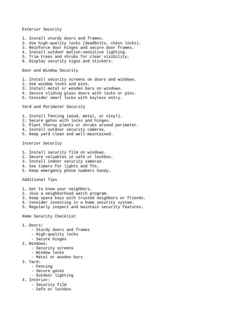 Physical Home Security Tips | PDF | Computers