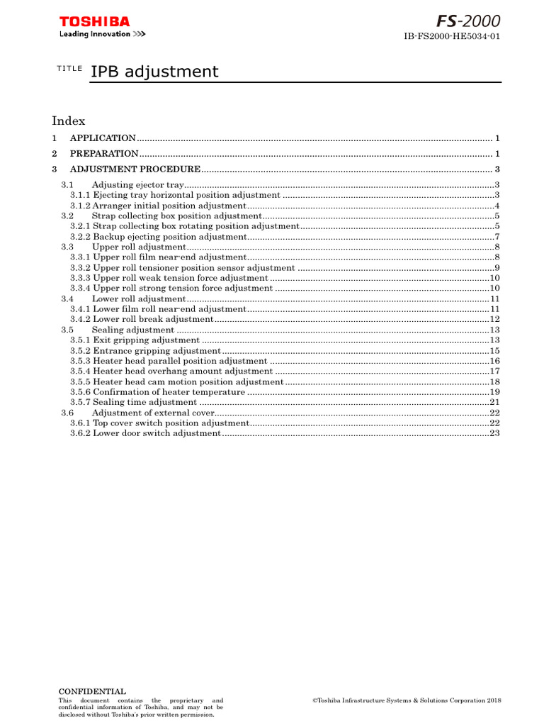 IB FS2000 HF0005 02 - IPB - Adjustment | PDF | Equipment