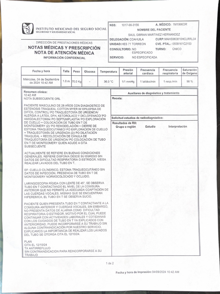 Constancia Médica Umae 71 | PDF