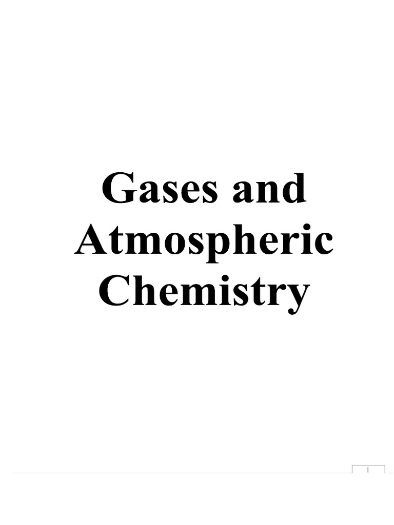 Gases and Atmospheric Chemistry | PDF