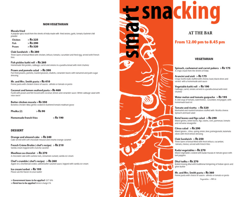 Menu Snack Bar Final-Aug 21 | PDF | Pickling | Chutney