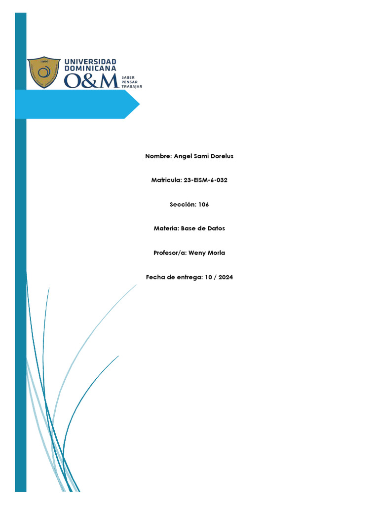 Asig 3 BASE DE DATOS | PDF | Bases de datos | Gestión de tecnología de la información