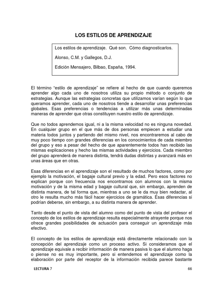 07-los-estilos-de-aprendizaje | PDF | Aprendizaje | Hemisferio cerebral