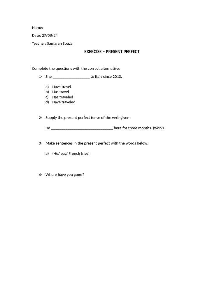 English Exercise | PDF