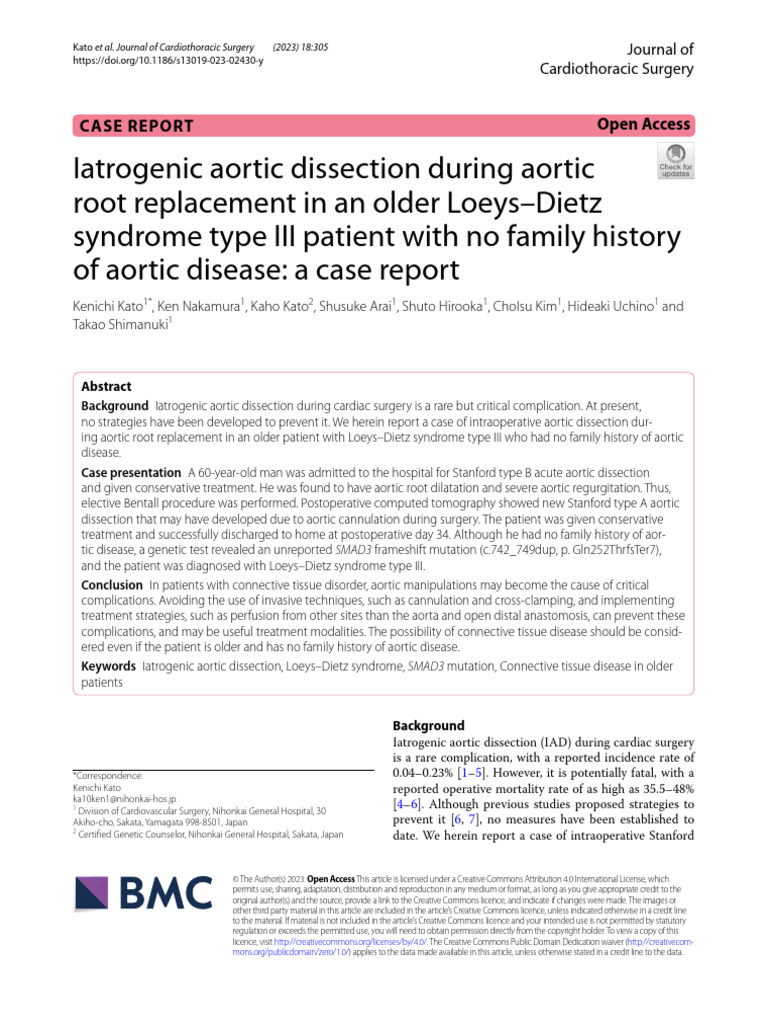 Iatrogenic Aortic Dissection During Aortic | PDF | Aorta | Heart Valve