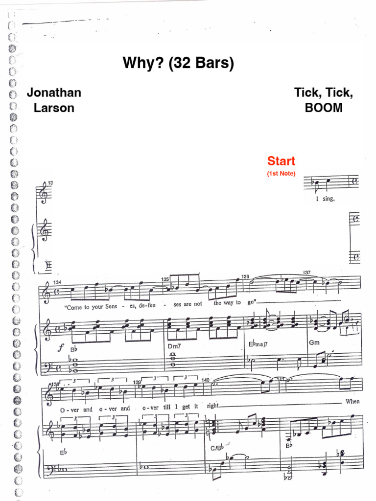 Why - Tick Tick Boom 32 Bar | PDF