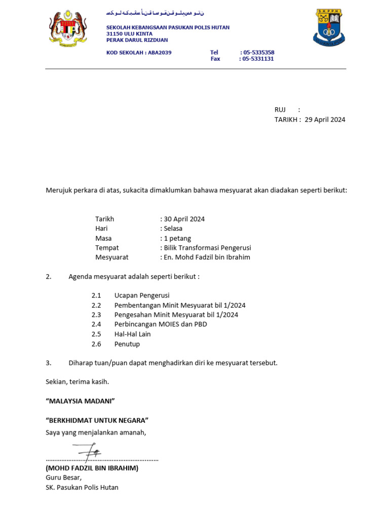 Surat Panggilan Mesy | PDF