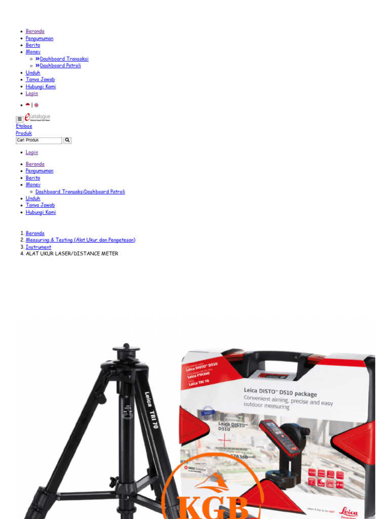ALAT UKUR LASER - DISTANCE METER - E-Katalog 5.0 | PDF