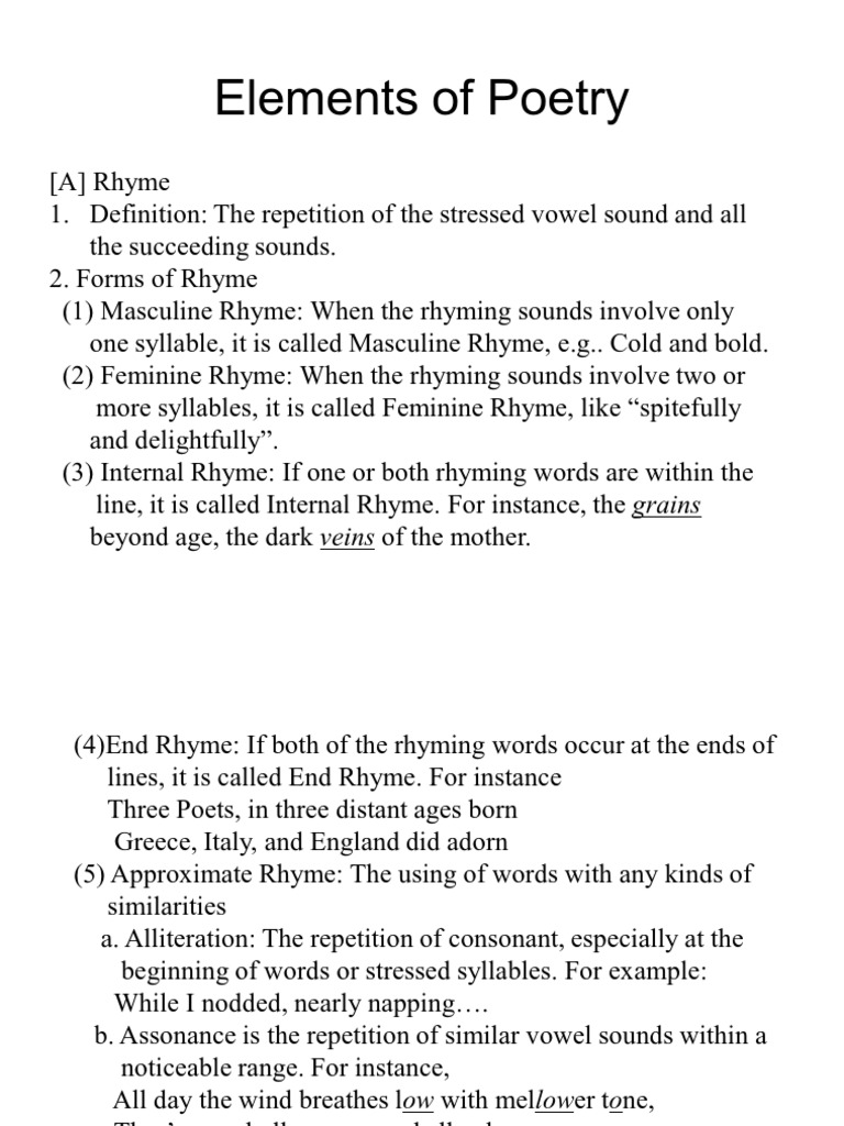 Examples Of Internal Rhyme