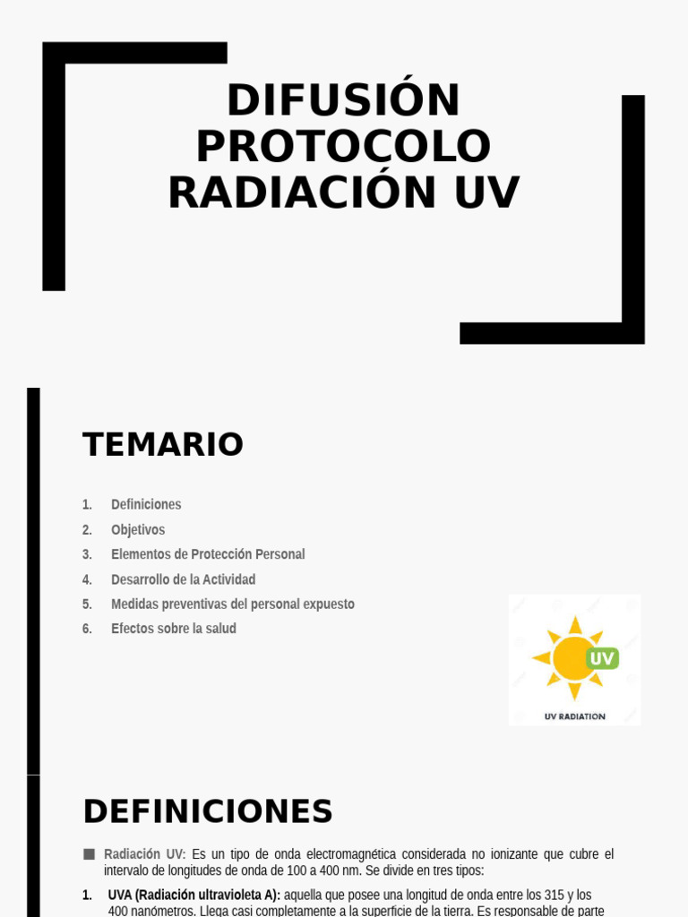 Capacitación y Difusión de Protocolo de Radiación UV | PDF | Ultravioleta | Radiación