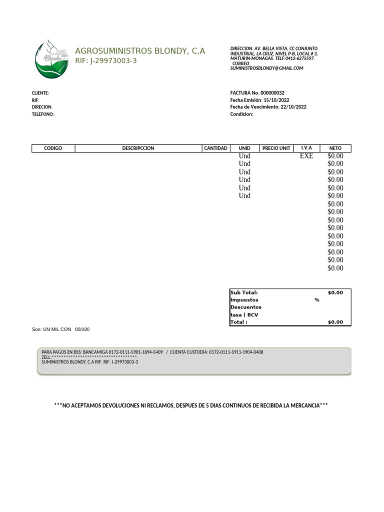 Formato Factura | PDF