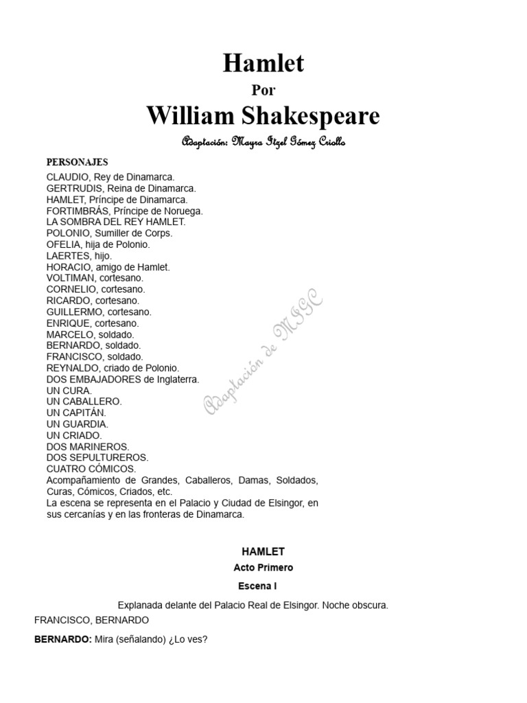 Hamlet Adaptación | PDF | Aldea