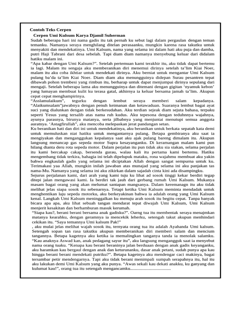 Contoh Teks Cerpen | PDF
