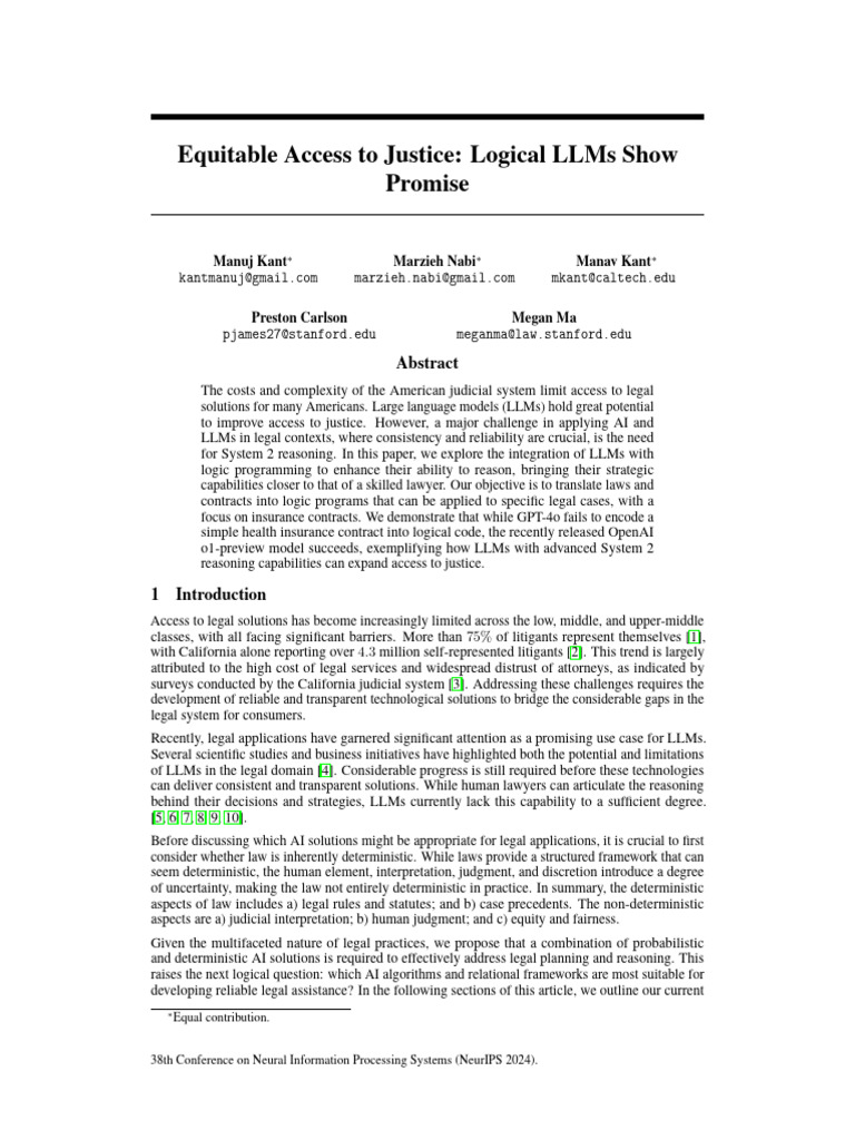 Enhancing Legal Access with LLMs | PDF | Artificial Intelligence ...