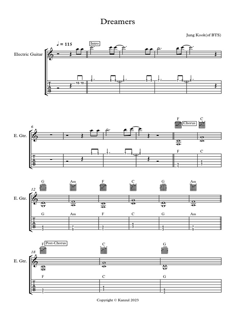 Dreamer Guitar Tab | PDF
