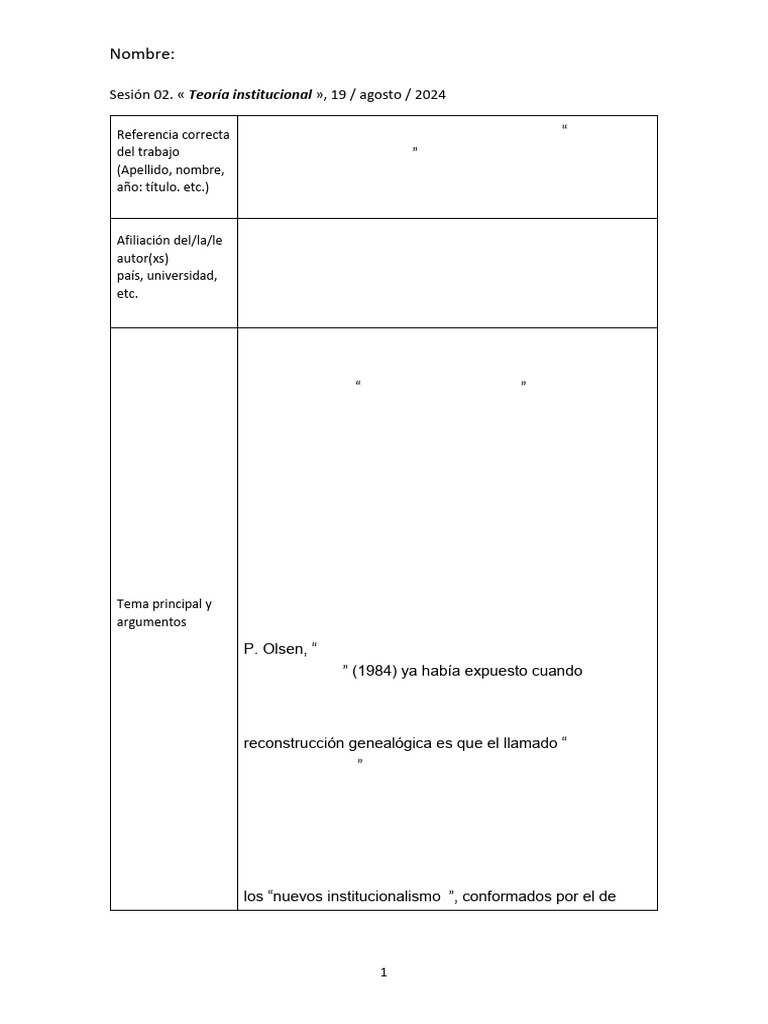 Sesión 02. Teoría Institucional - Jaime Ángel Chama Cancela | PDF | Ciencias Políticas ...