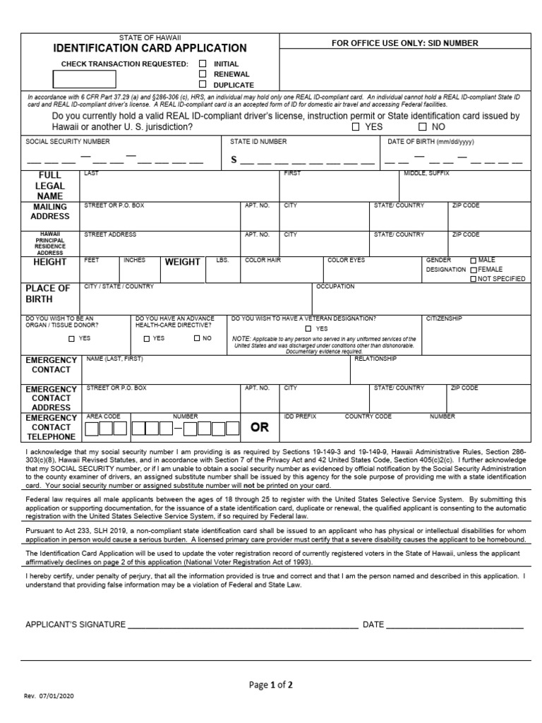 CSD Stateidapplicationform 2 | PDF | Voter Registration | Identity Document