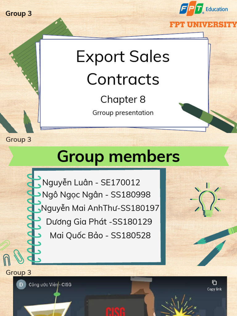 Chapter 8 - Group 3 - IEI301 | PDF | Sales | Private Law